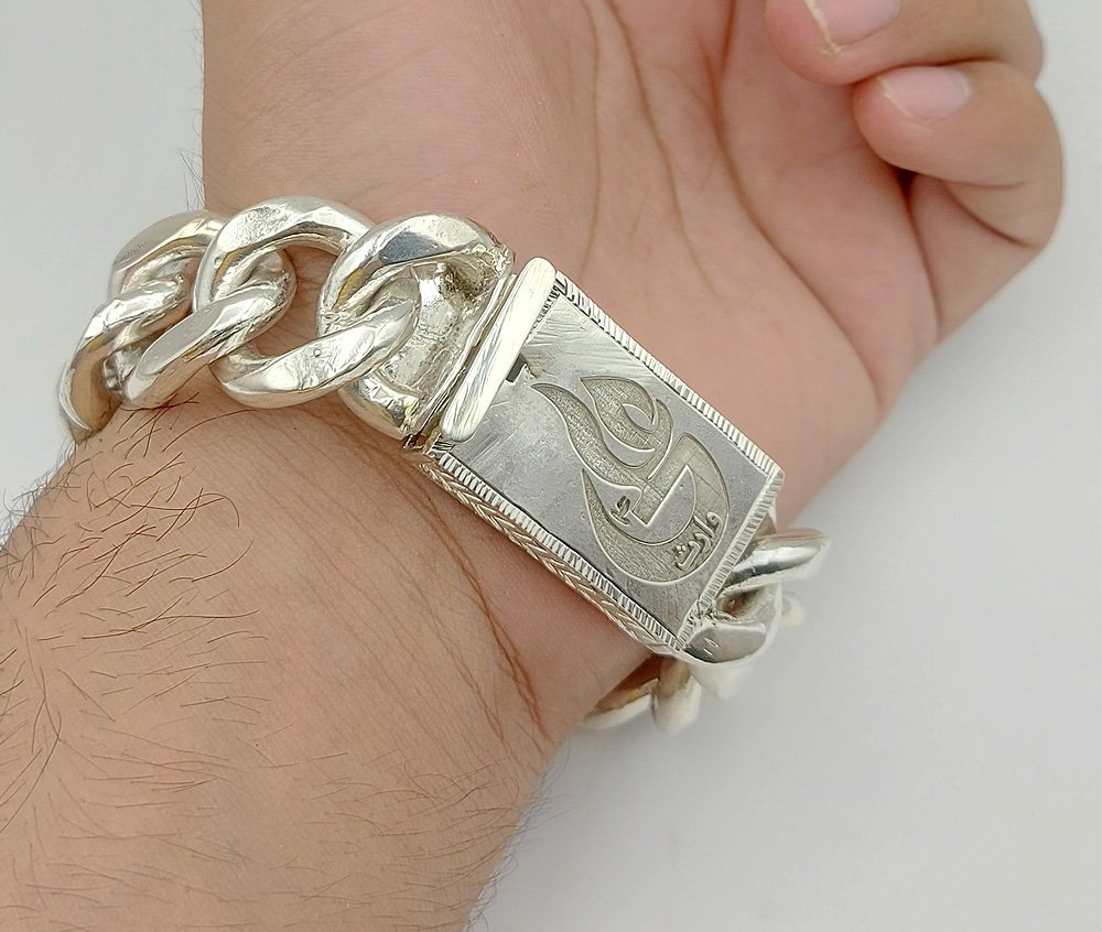 ya-ali-waris-handmade-silver-bracelet-for-men - Jewelry for Men & Women