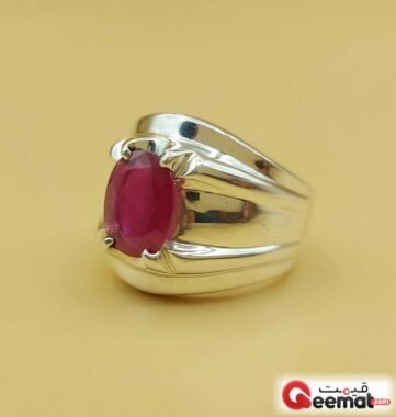 Buy Yaqoot Pathar Ring Online on Qeemat.com - Garnet Stone Silver Ring